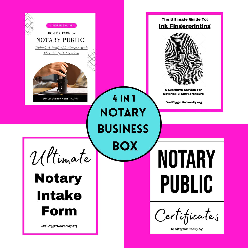 Notary Business Box Bundle: 4 in 1 – Goal Digger By Tina Lee Jones